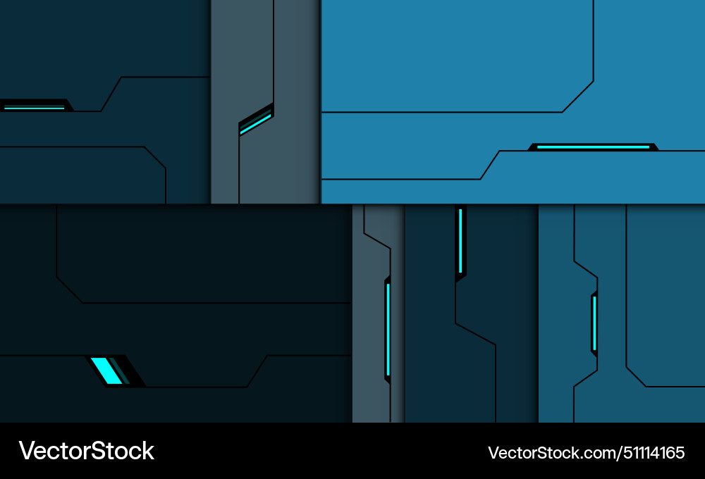 Abstract blue grey squares block black line Vector Image