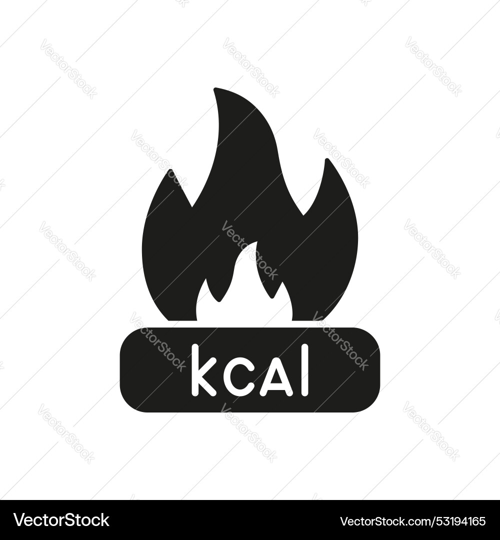 Calorie burn silhouette icon energy expenditure Vector Image