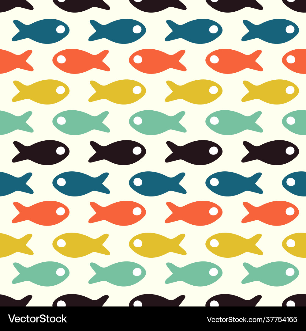 Doodle fishes abstract fish pattern seamless Vector Image
