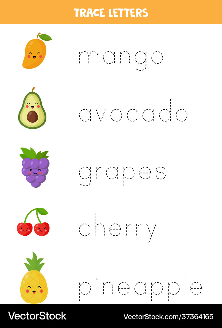 Fruit Letter Tracing - Preschool Handwriting Pract