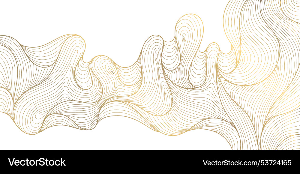 Gold on white line wave pattern geometric Vector Image