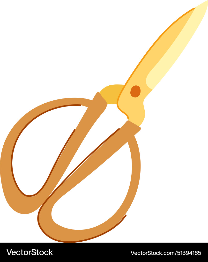 Grand gold scissor cartoon Royalty Free Vector Image