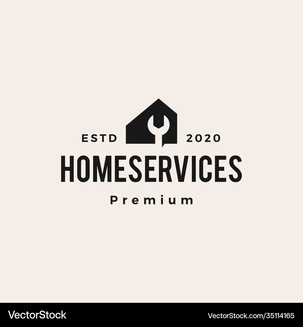 Home service hipster vintage logo icon Royalty Free Vector