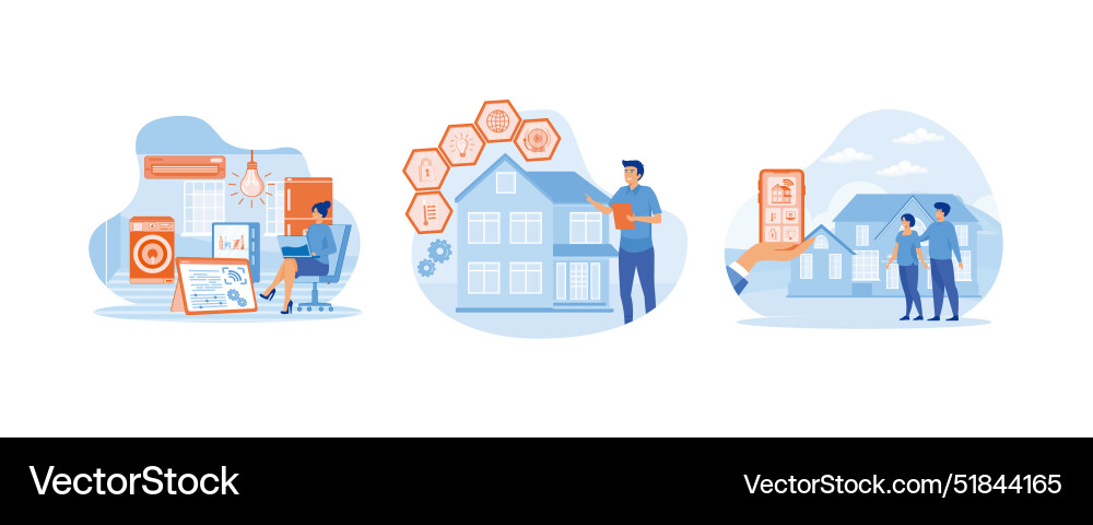 Internet connecting apartment building concept Vector Image