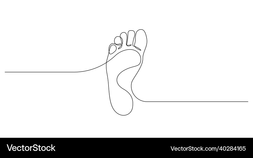One continuous line drawing of bare foot elegance Vector Image