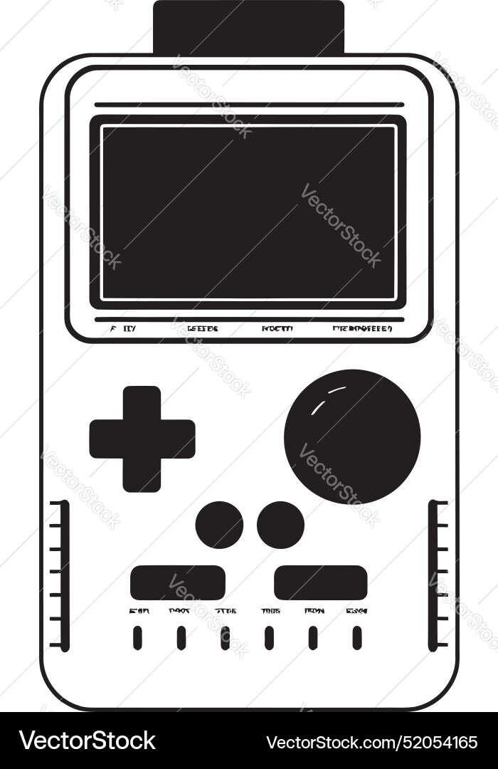 Pixel art gaming console emblem portable design Vector Image