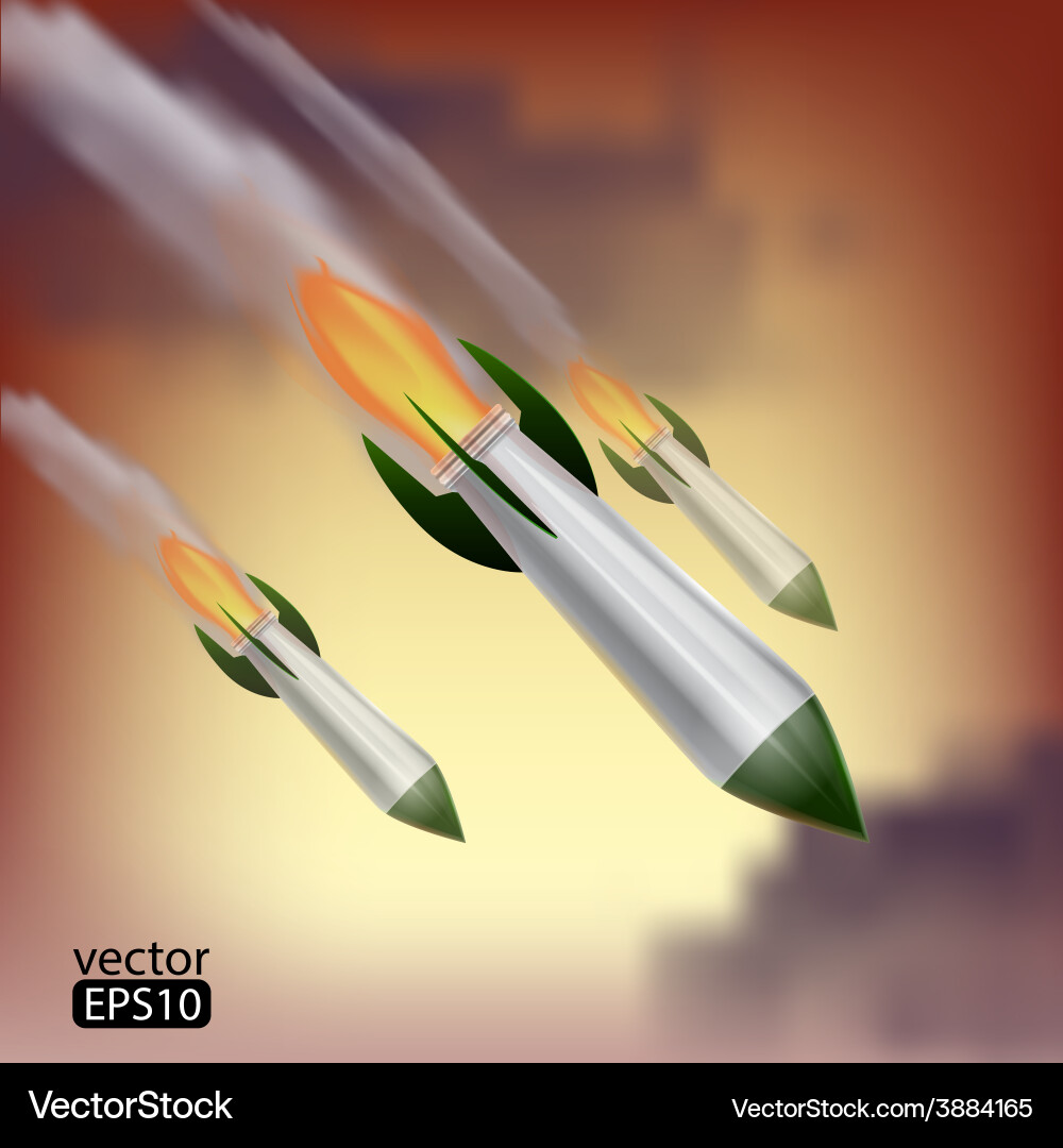 Rockets attack Royalty Free Vector Image - VectorStock