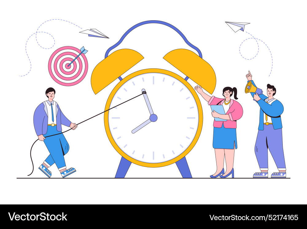 Working time management quick response Royalty Free Vector