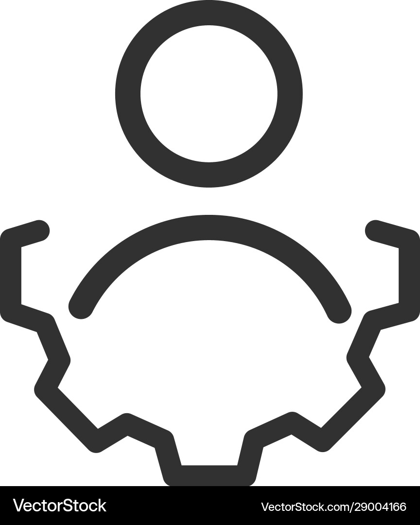 Account settings symbol user with gear wheel line Vector Image