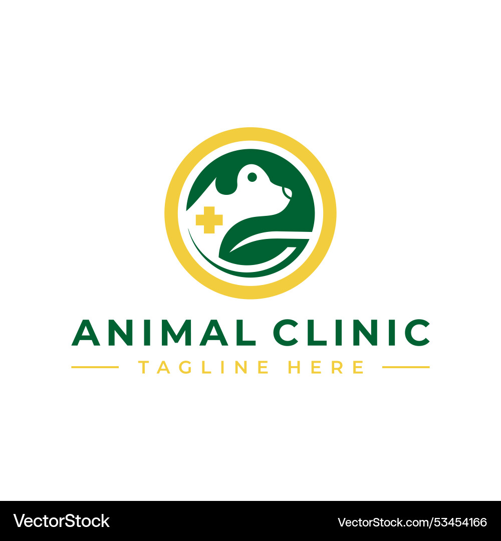 Animal clinic circle logo Royalty Free Vector Image