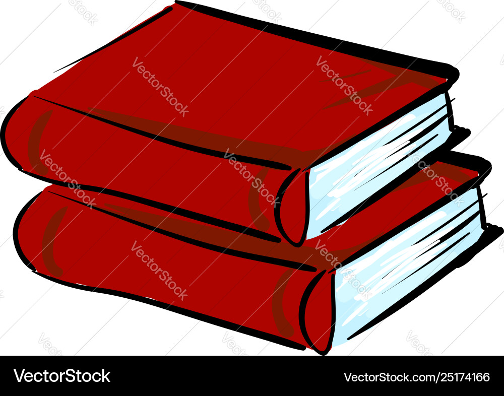 Clipart two red books or color Royalty Free Vector Image