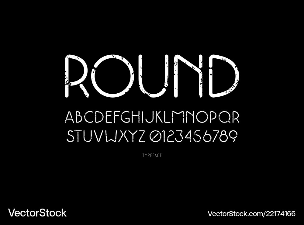 Decorative sans serif font with rounded corners Vector Image