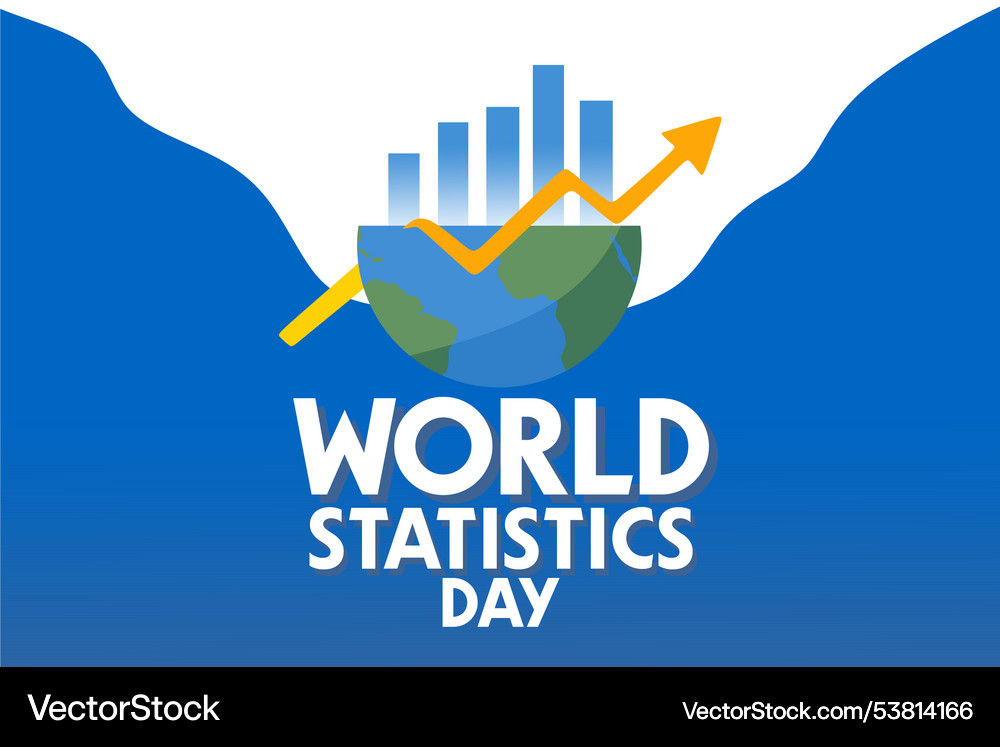 Happy world statistics day with chart Royalty Free Vector