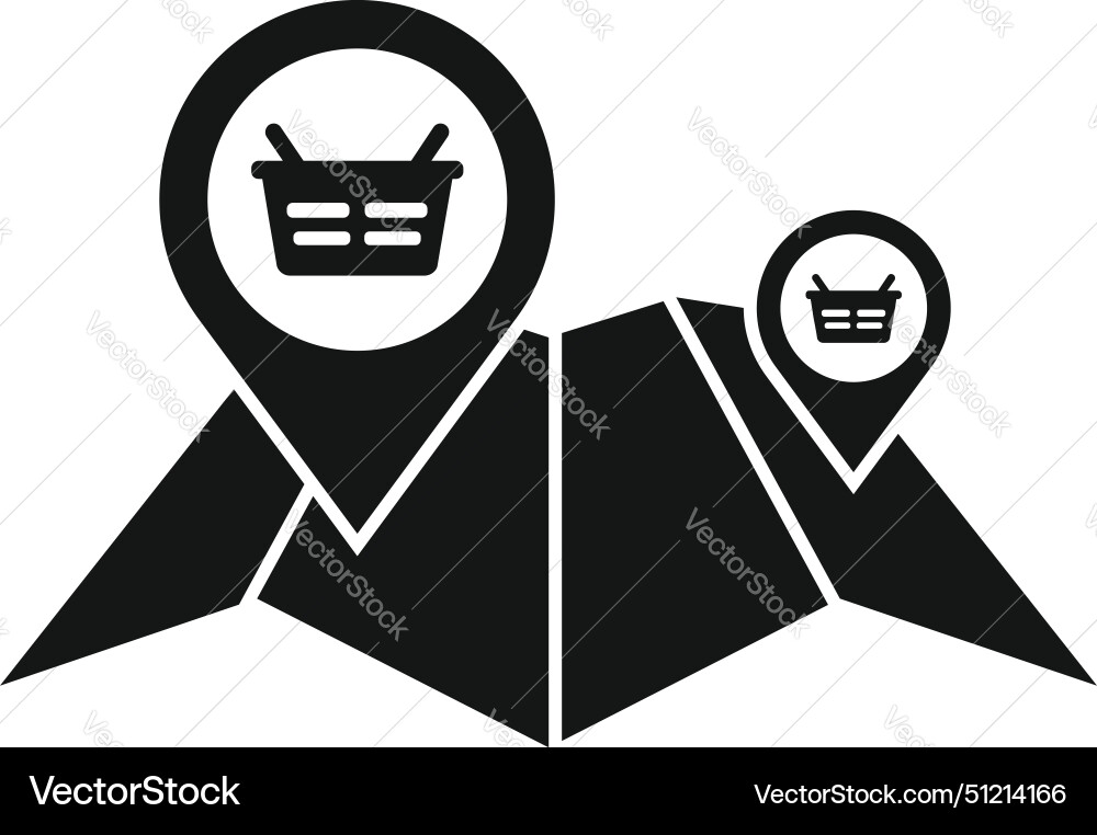 Location shop on map icon simple near find Vector Image