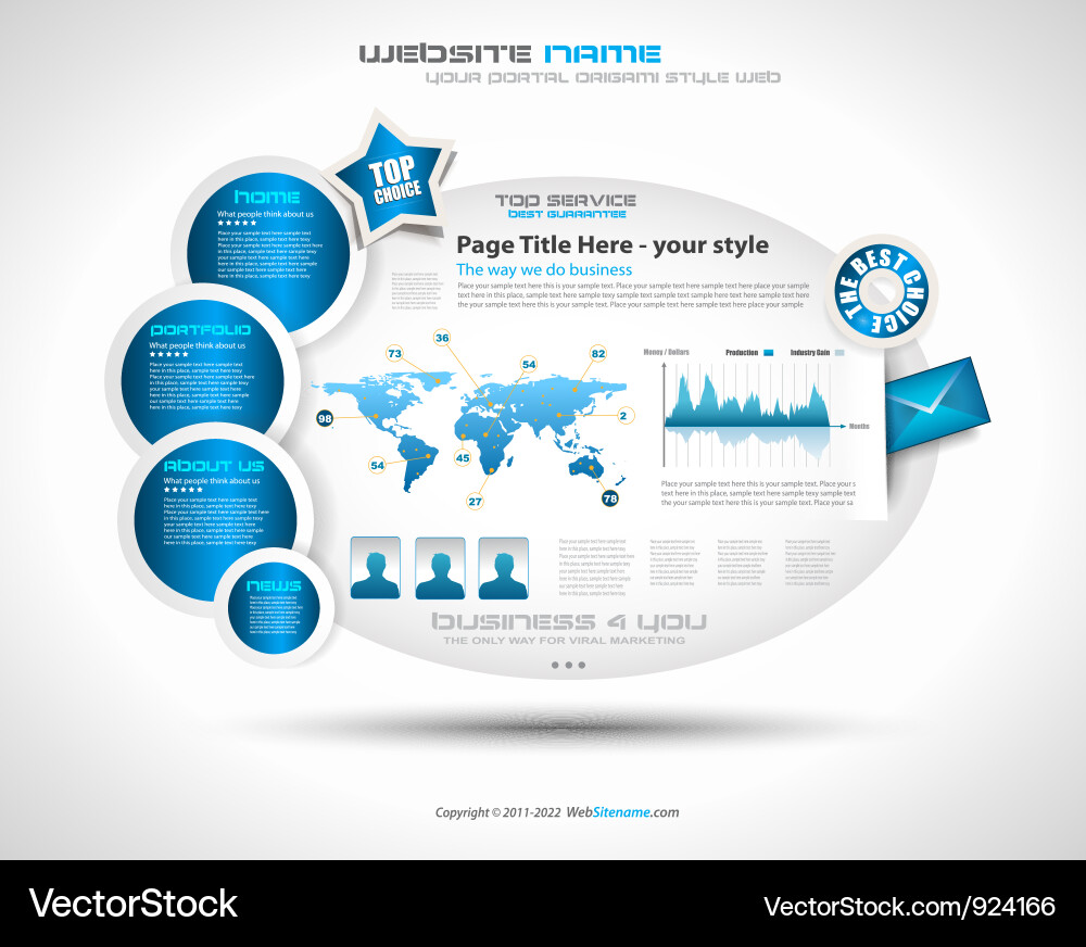 Modern Website Template Royalty Free Vector Image