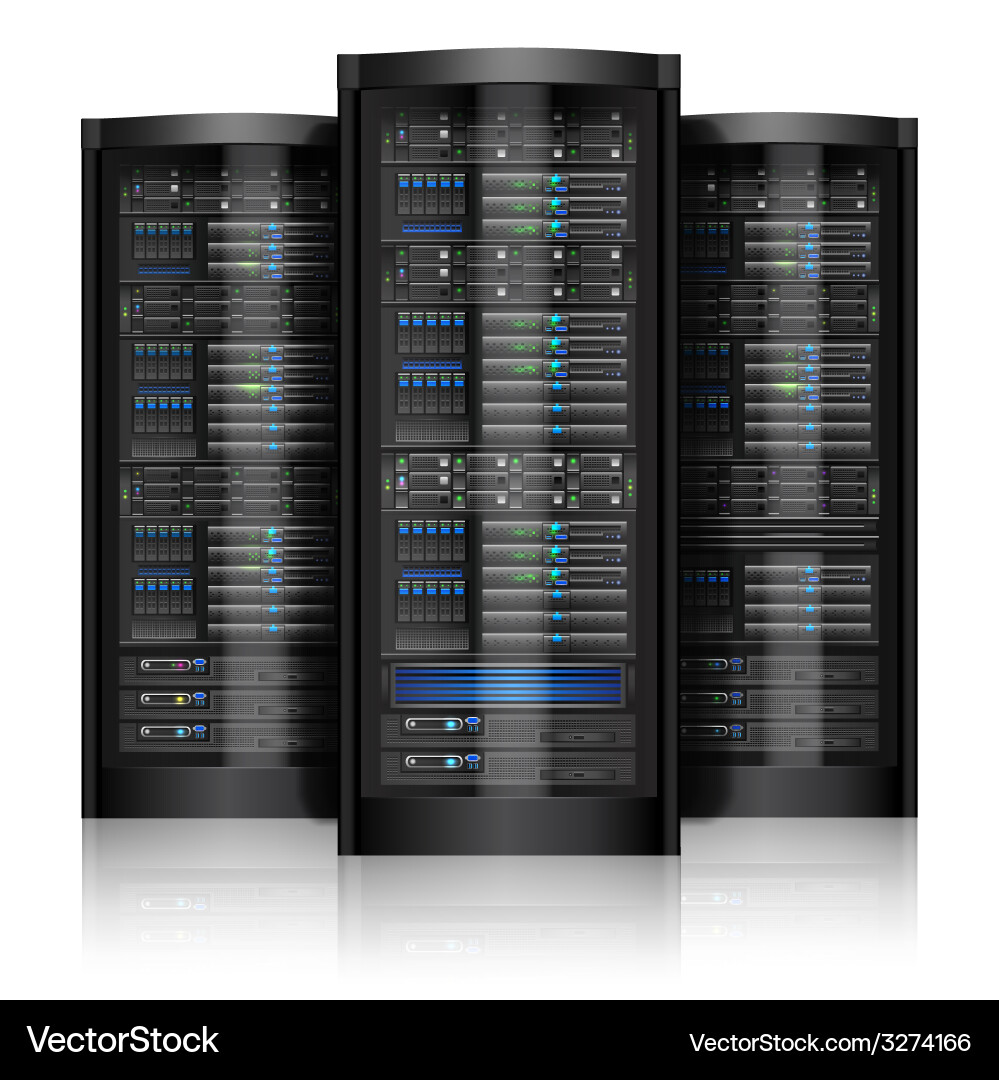Multiple Server Rack Technology Royalty Free Vector Image