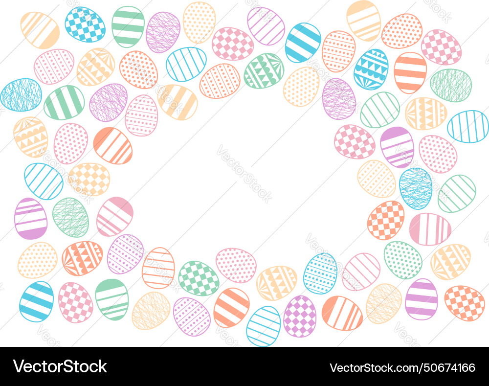 Painted easter eggs frame border with copy space Vector Image