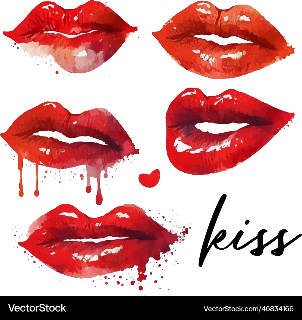 Sexy lips print graphic colorful Royalty Free Vector Image