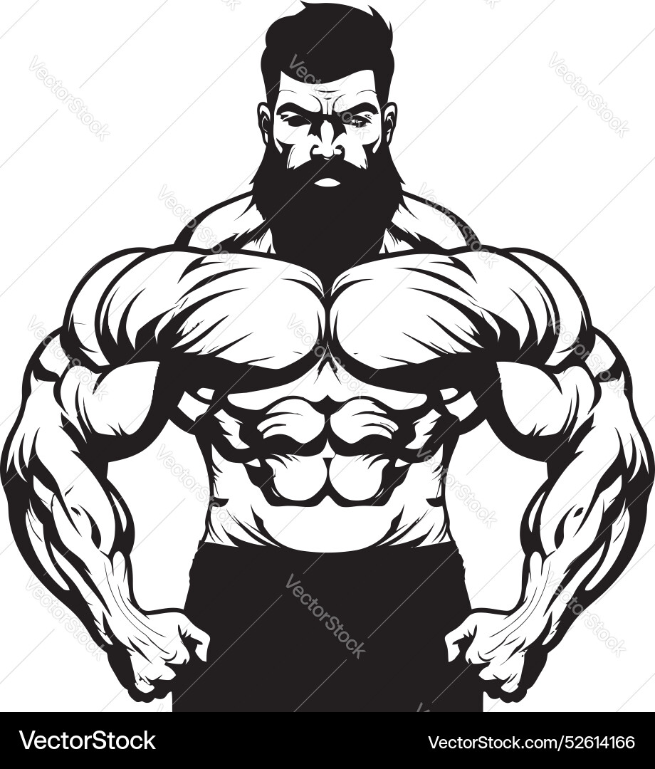 Unflexibly entertaining black bodybuilder Vector Image