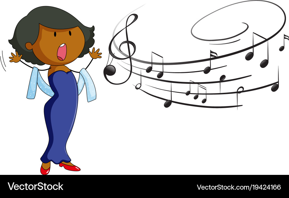 Woman singing on white background Royalty Free Vector Image