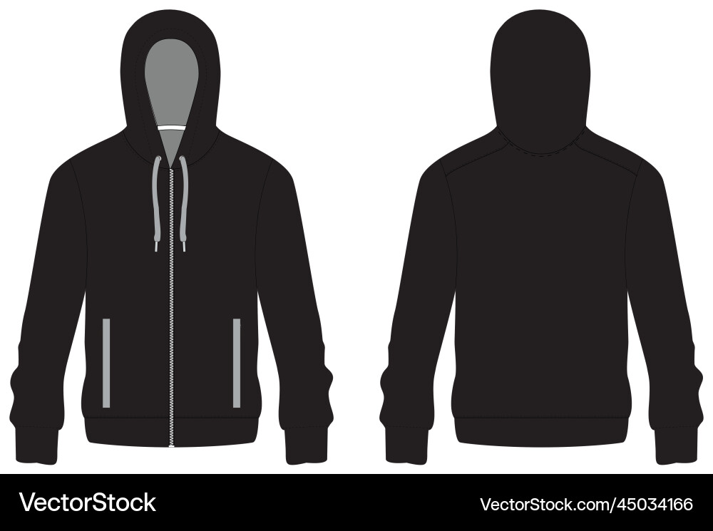Zip Hoodie Mockups - Apparel Templates Royalty Free Vector