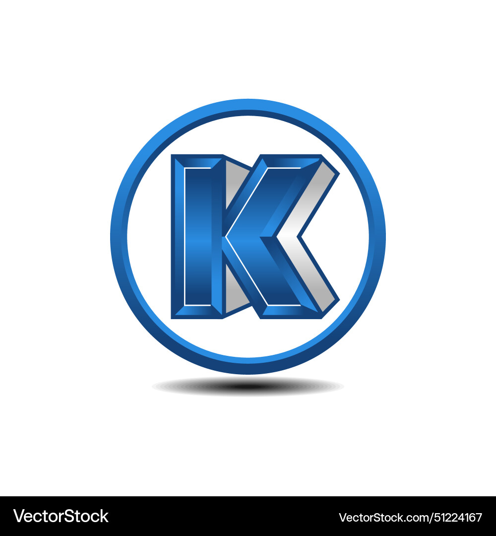 3d logo with letter k Royalty Free Vector Image