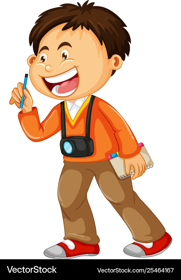 A cute cameraman character Royalty Free Vector Image