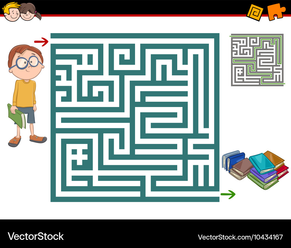 Maze activity Royalty Free Vector Image - VectorStock
