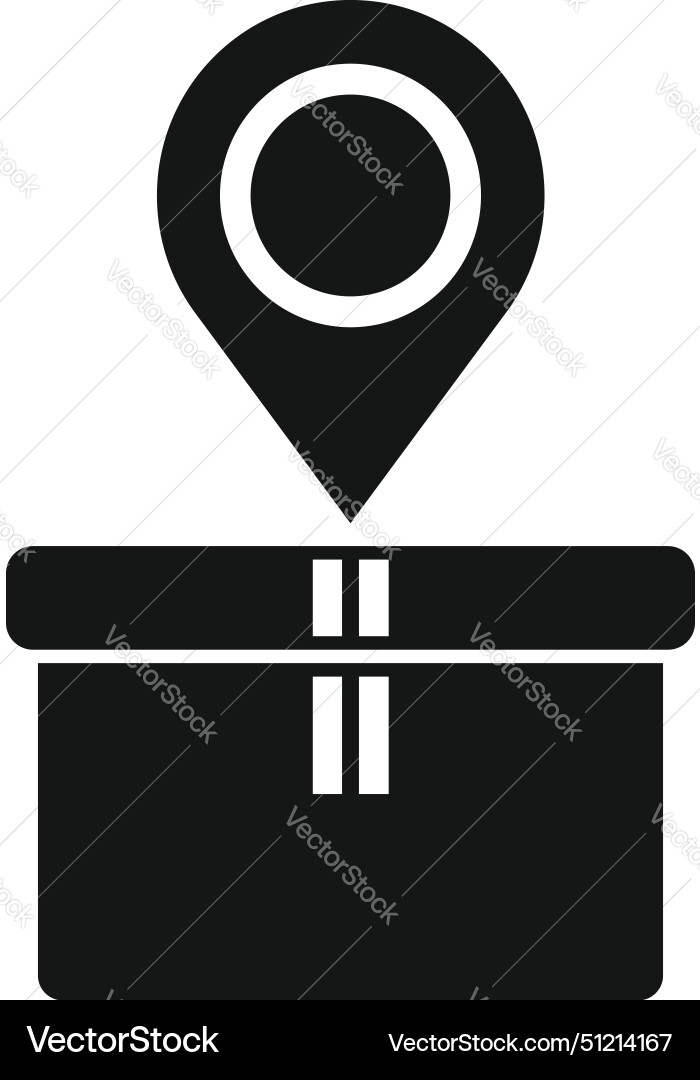 Store locator parcel icon simple target Royalty Free Vector