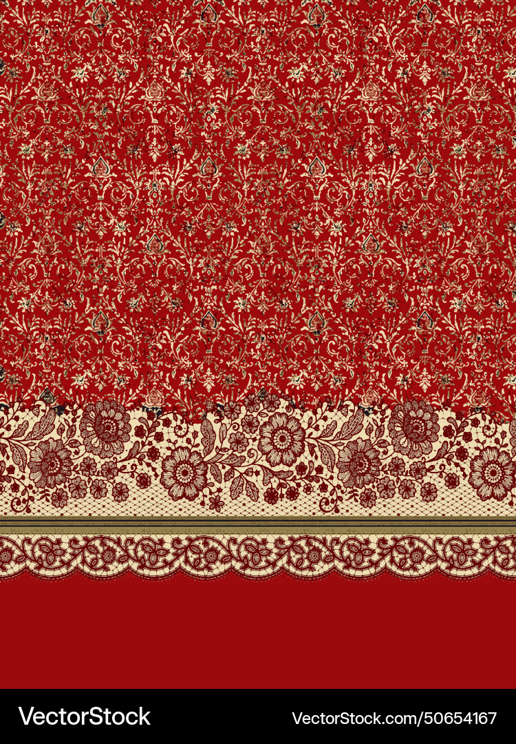 Textile Digital Design Fabric Print Wallpaper Vector Image 