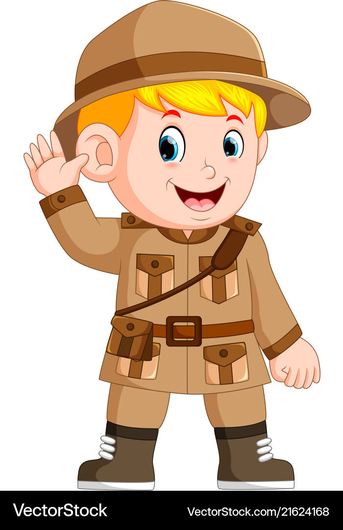 Cartoon little boy scout Royalty Free Vector Image