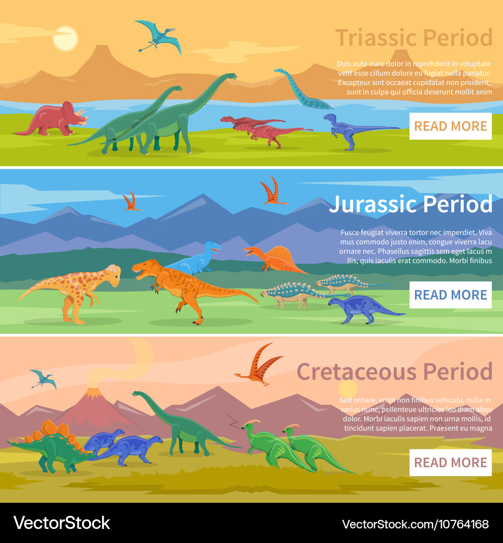 Dinosaur Banners - Ancient Reptiles Royalty Free Vector