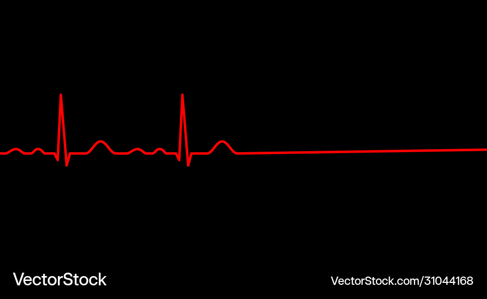 Ekg line heart stops beating death Royalty Free Vector Image