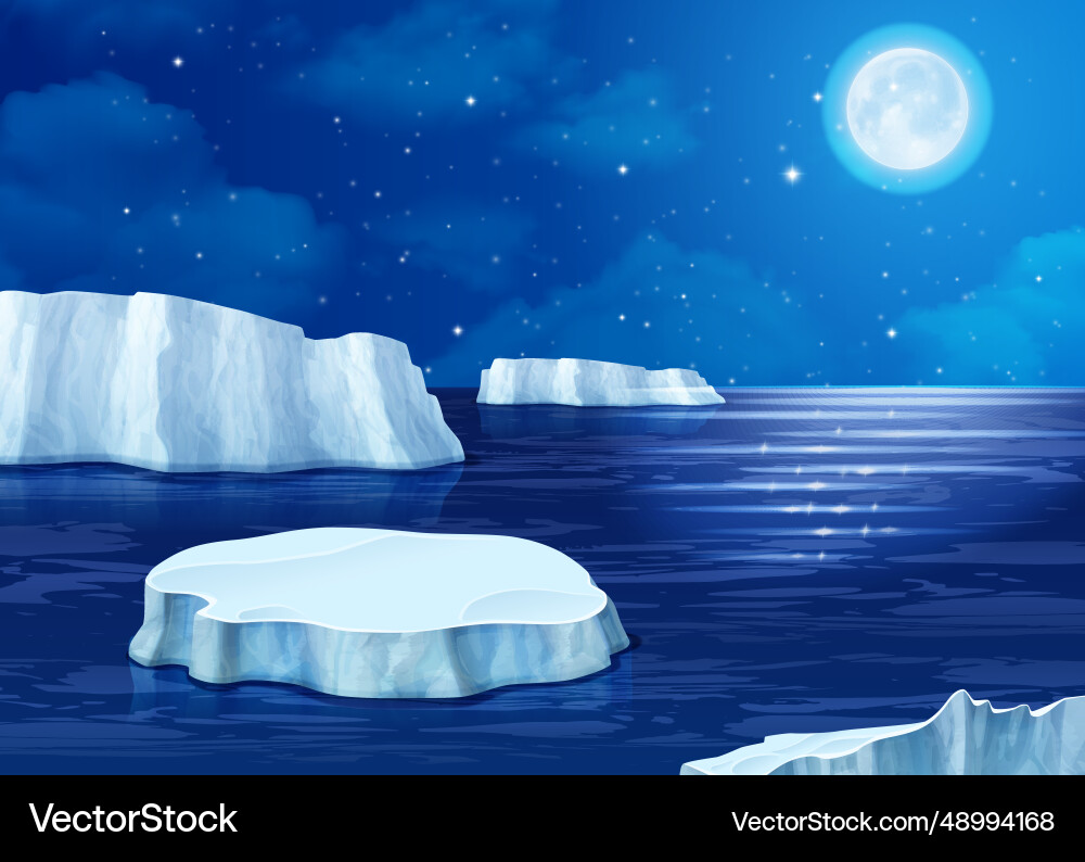 Iceberg realistic composition Royalty Free Vector Image