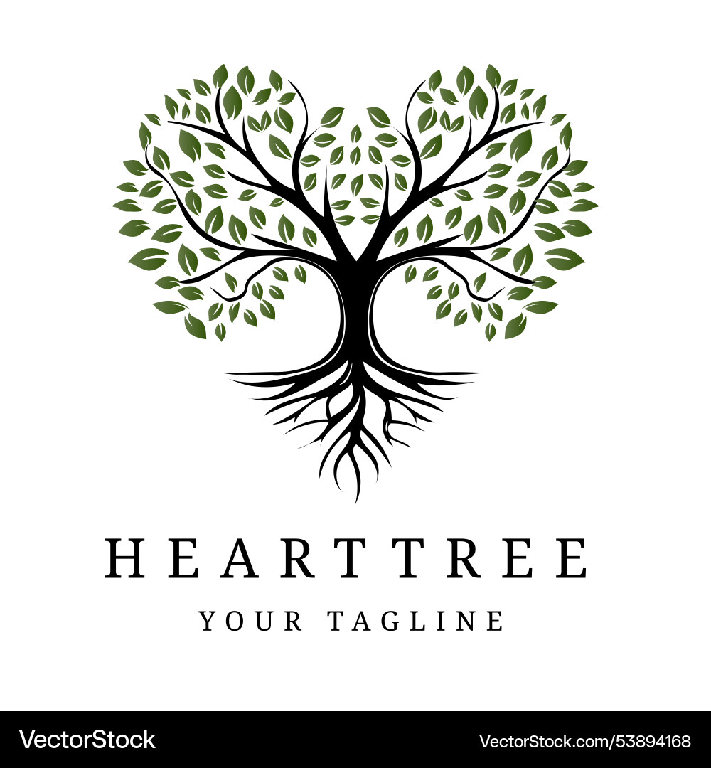 Love tree design heart shaped with growing Vector Image