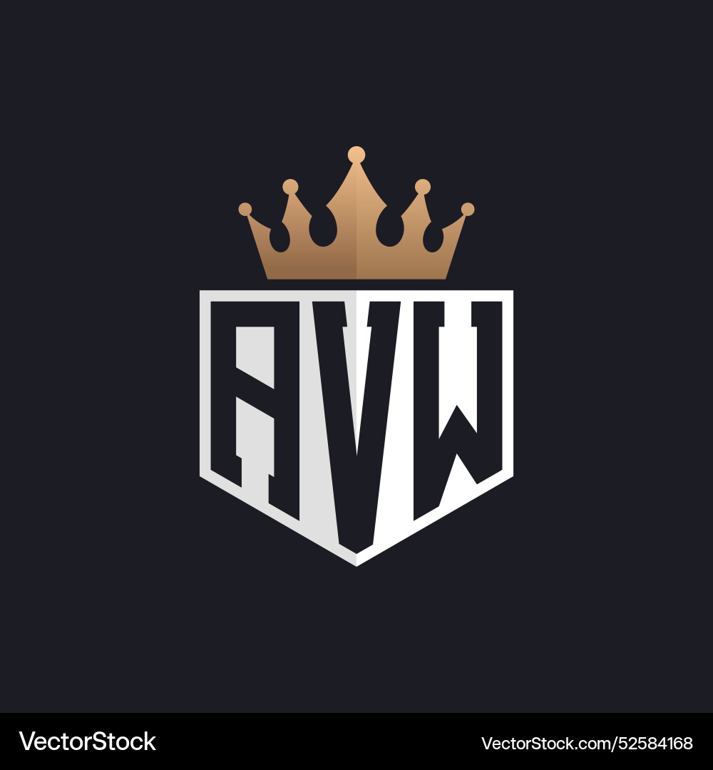 Luxury avw logo with crown elegant initials Vector Image
