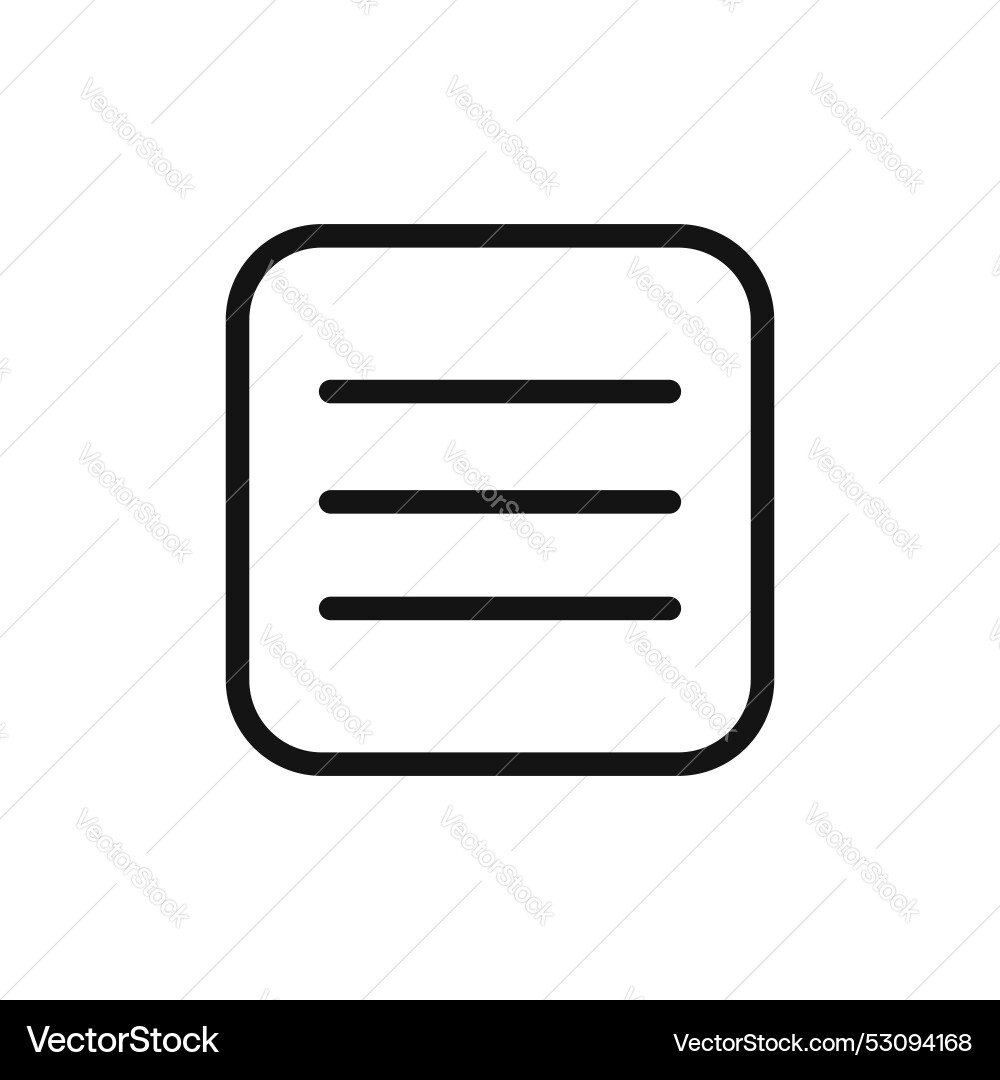 Menu list button icon isolated on white background