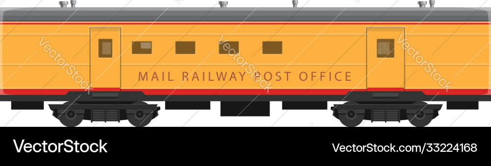 Mobile sorting office in train Royalty Free Vector Image