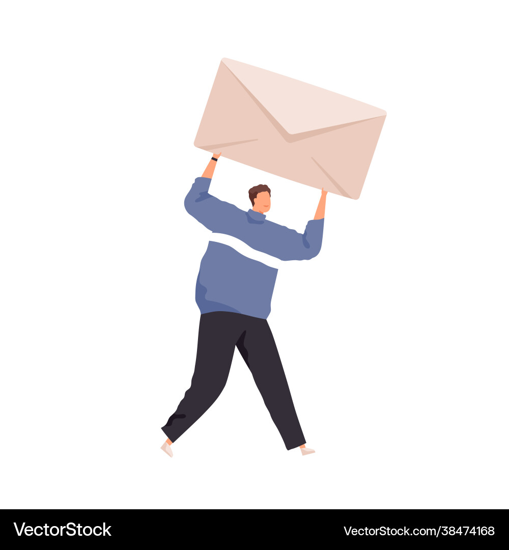 Person Delivering Large Envelope Royalty Free Vector Image
