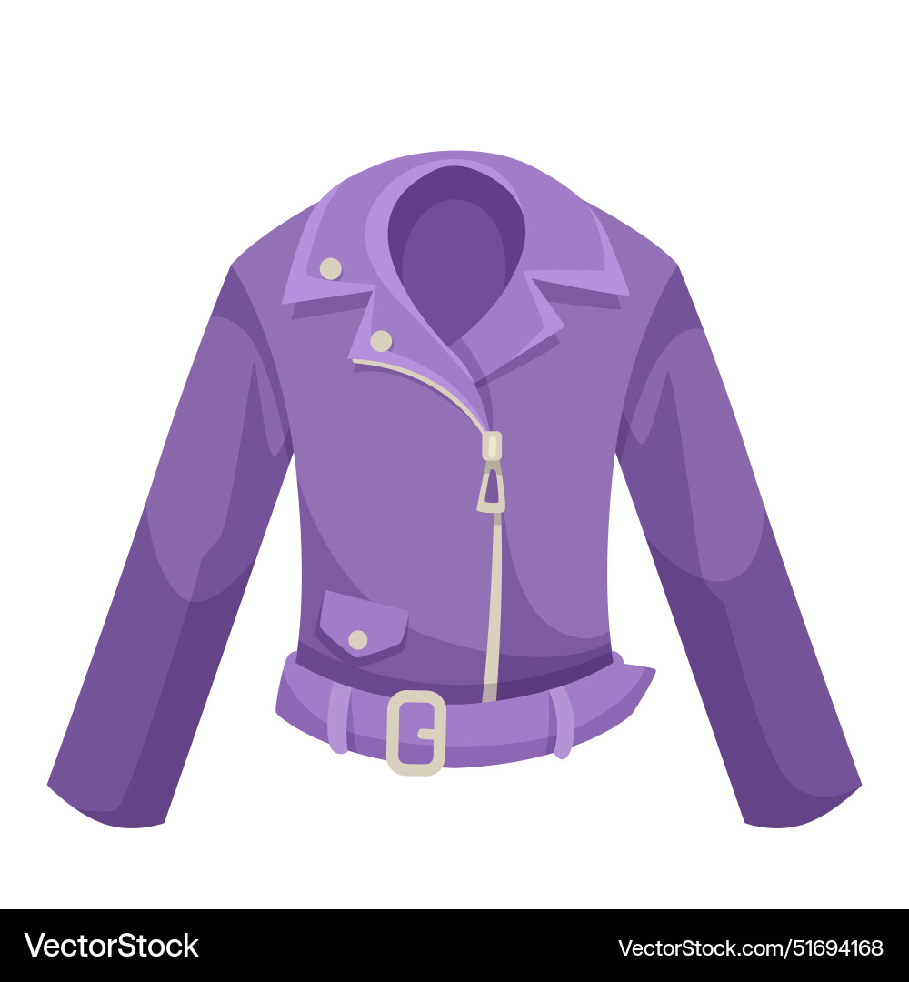 Purple leather jacket in a flat Royalty Free Vector Image