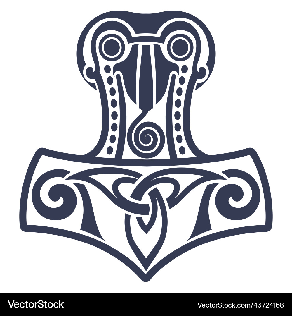 Viking style design thors hammer - mjolnir Vector Image