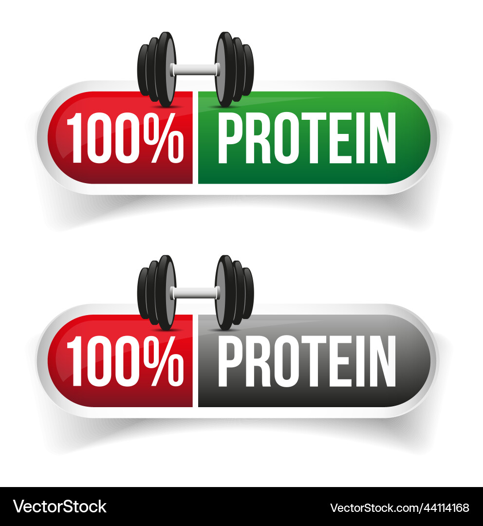 Whey protein sign red label Royalty Free Vector Image