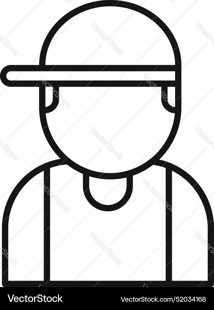 Young man wearing a cap is posing in icon line Vector Image