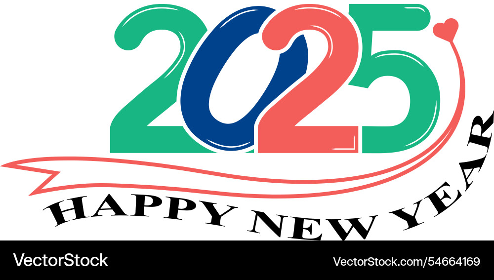 2025 new year number design Royalty Free Vector Image