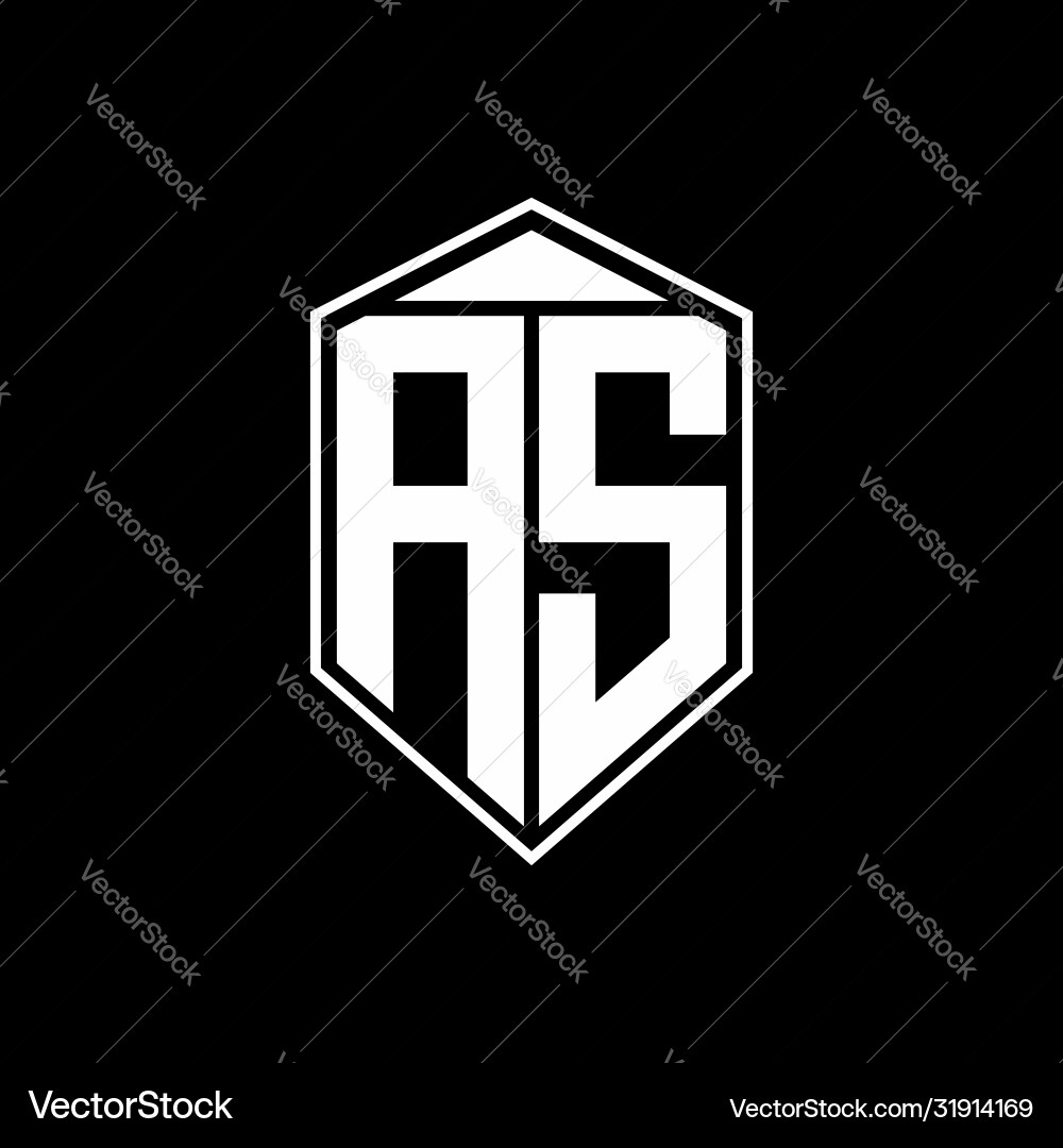 As logo monogram with emblem shape combination Vector Image