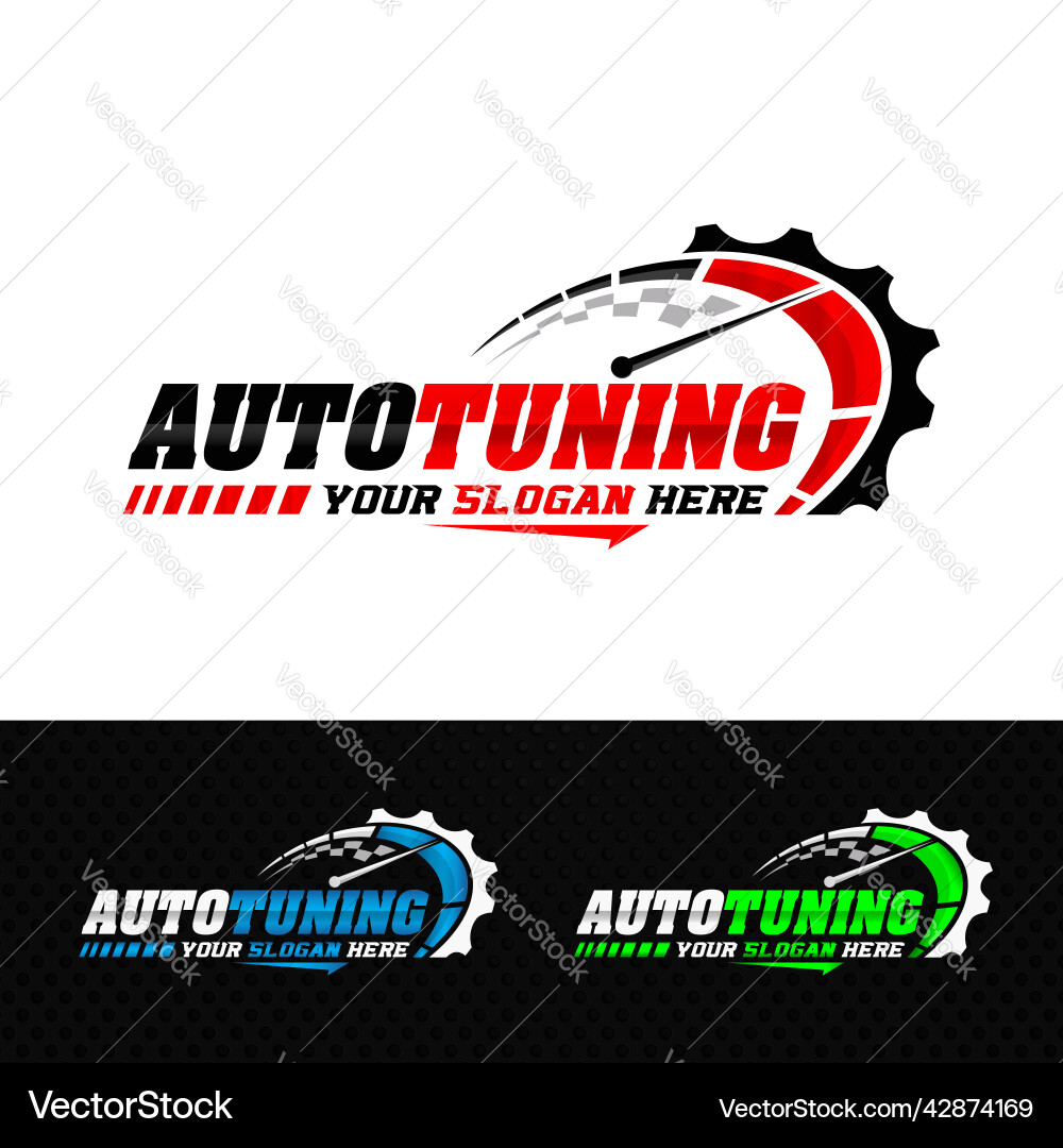 Automotive Tuning Logo Template Royalty Free Vector Image