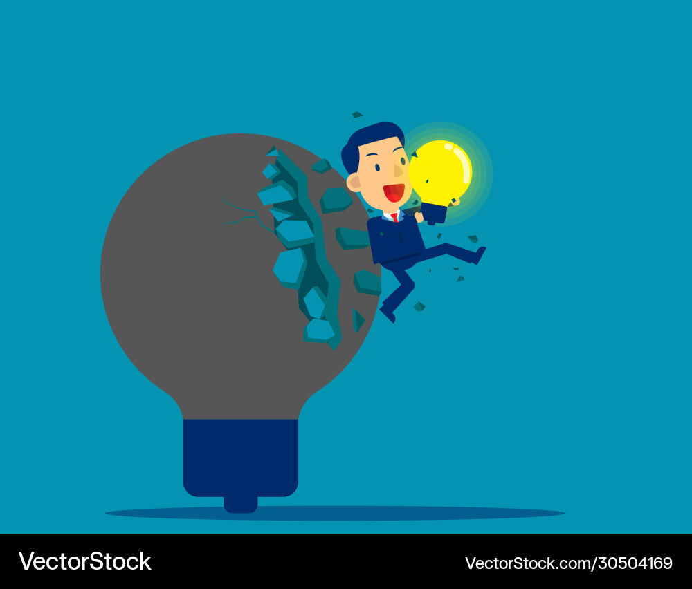 Breakthrough idea new creativity concept Vector Image