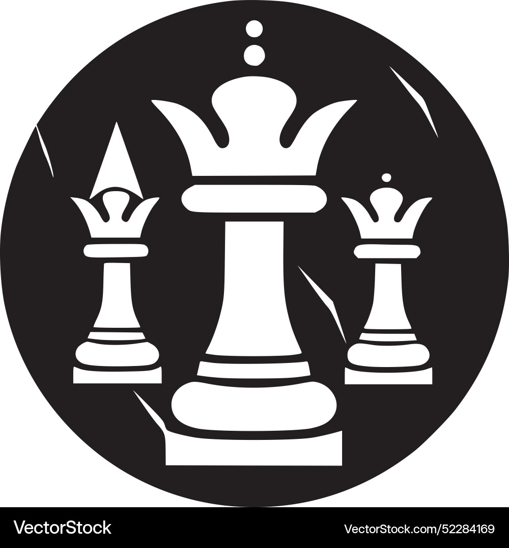 Chess - minimalist and flat logo Royalty Free Vector Image