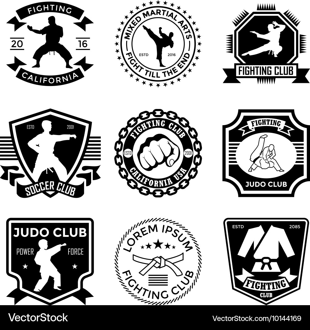 Judo badges Royalty Free Vector Image - VectorStock