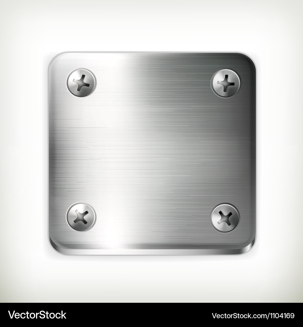 Metal plate with screws Royalty Free Vector Image